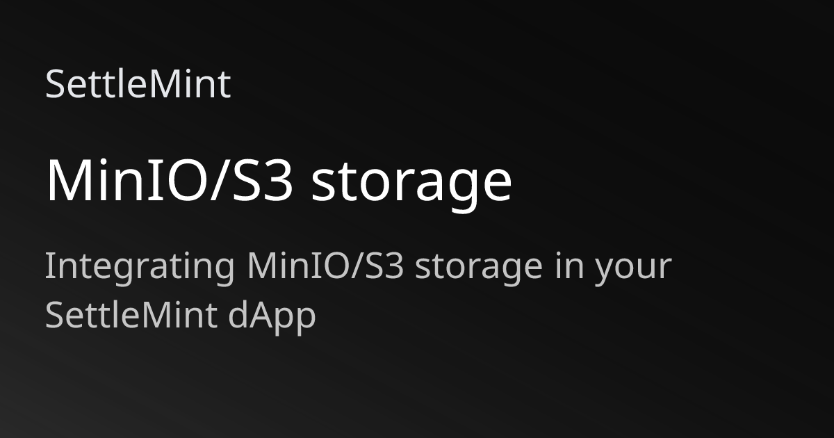 MinIO/S3 storage