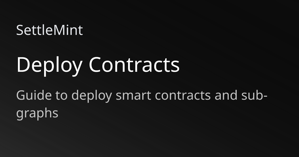 Deploy smart contracts