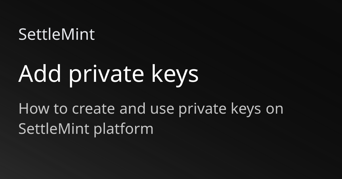 Add private keys