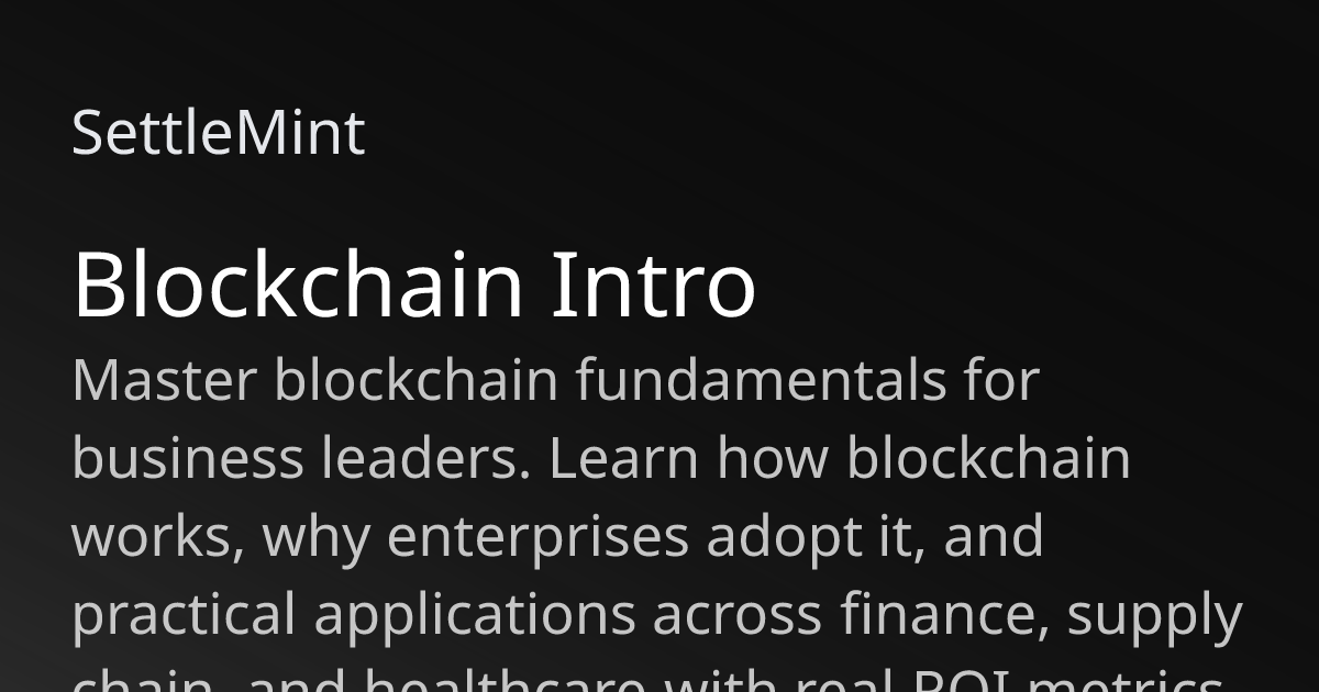 Blockchain Intro