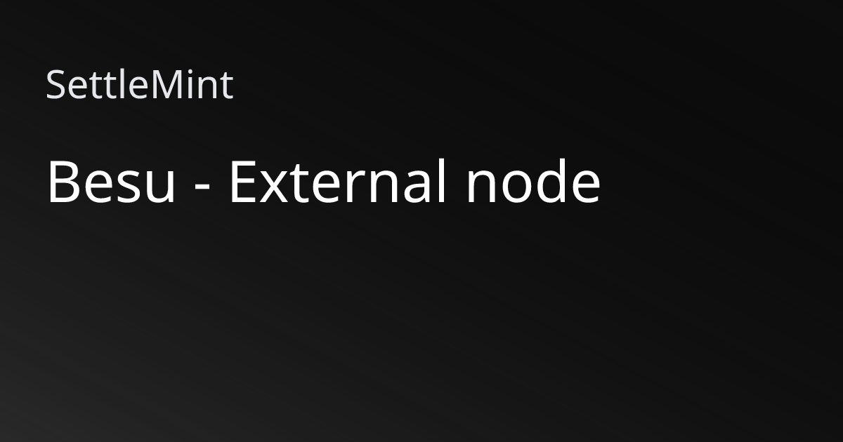 Besu - External node
